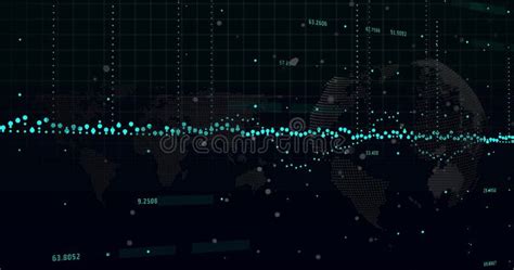 Global Data Points And Numerical Values Image Over World Map Background