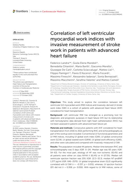 Pdf Correlation Of Left Ventricular Myocardial Work Indices With