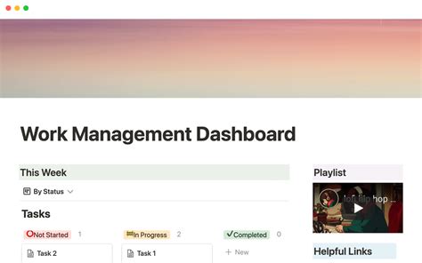 Notion Template Gallery Work Management Dashboard