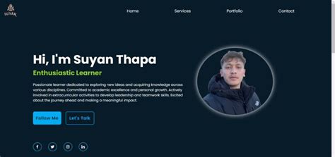 Suyan Thapa On Linkedin Webdevelopment Html Css Portfolio