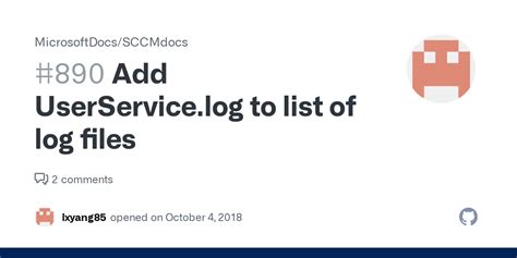 add userservice log to list of log files · issue 890 · microsoftdocs