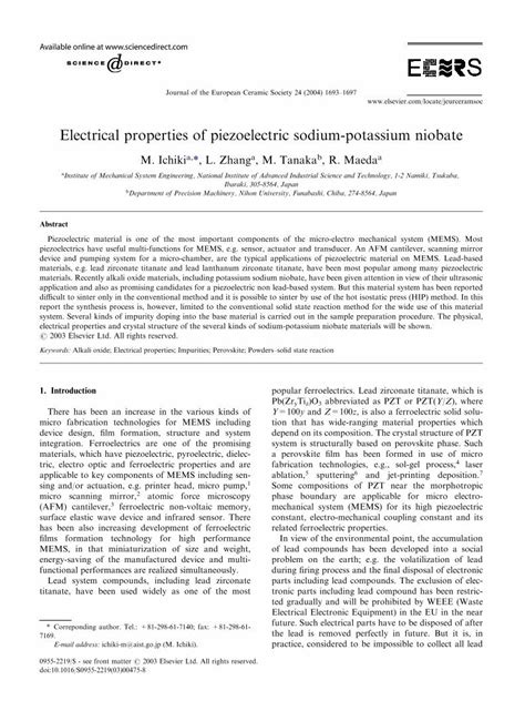 Pdf Electrical Properties Of Piezoelectric Sodium Potassium Niobate Dokumentips