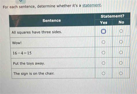 Solved For Each Sentence Determine Whether Its A Statement [algebra]