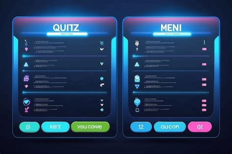 Premium Photo Quiz Test Menu Template TV Show Game Questions And Answers Test Vector Flat Layout