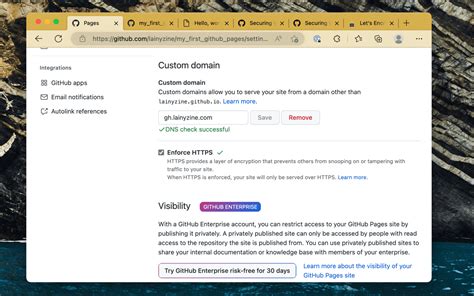 Github Pages에서 커스텀 도메인 연결하는 방법 Lainyzine