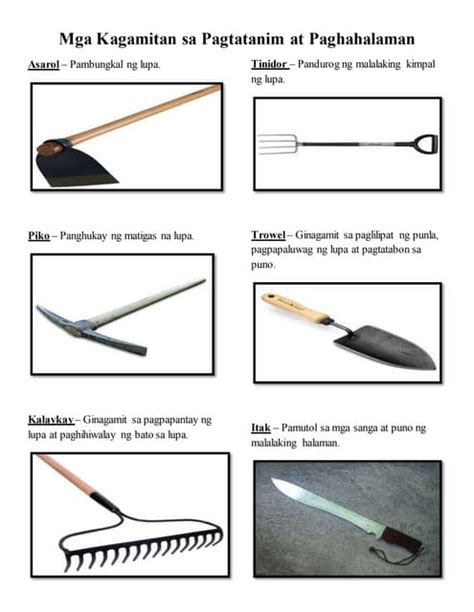 Mga Kagamitan Sa Gawaing Kahoy Metal Kawayan At Pang Elektrisidad Pptxpptx