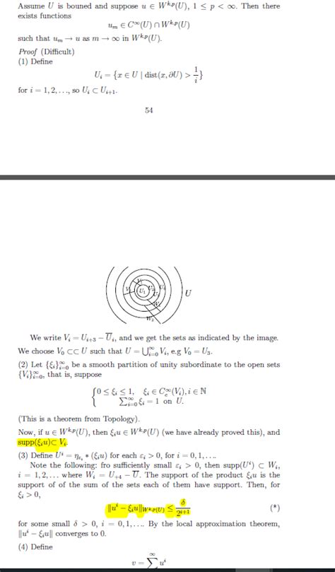 Sobolev Spaces Global Approximation By Smooth Functions Theorem