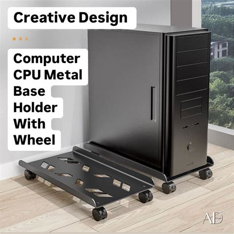 Computer Cpu Stand Base Metal With Wheel ☆ Tapak Besi Cpu ☆ Base