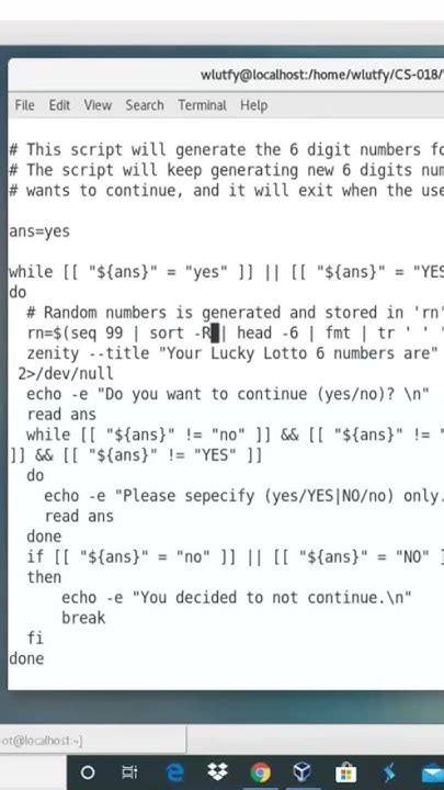 linux gui script to generate lotto 6 random numbers using bash shell