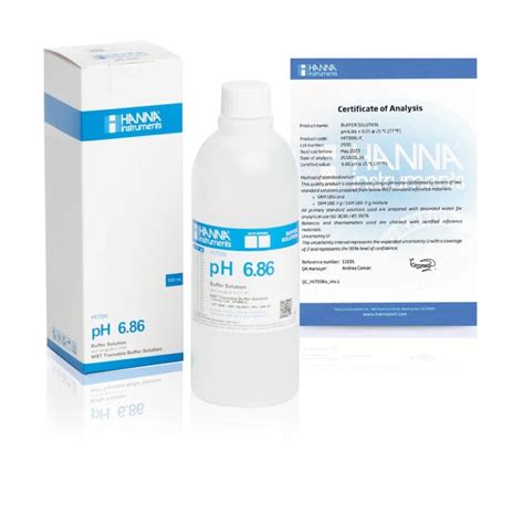 Hanna Hi7006lc Ph 686 Calibration Buffer Solution 500 Ml With