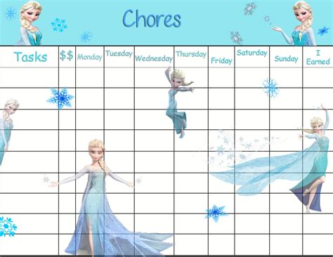 Printable Elsa Behavior Charts PrintableBehaviorChart Com