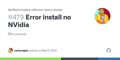 Error Install No NVidia Issue AbdBarho Stable Diffusion Webui Docker GitHub