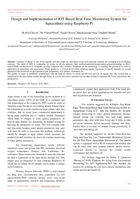pdf design and implementation of iot based real time monitoring