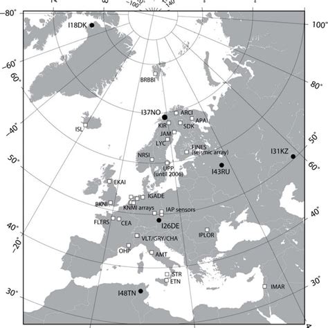 Status Of The Ims Infrasound Network In August 2014 Filled Symbols Are