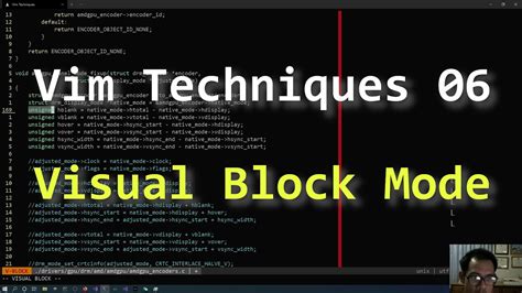 Vim Techniques 06 Visual Block Mode Youtube