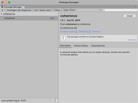 unity multiplayer networking install sdk coherence