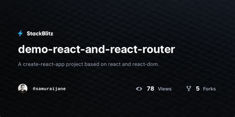 demo react and react router stackblitz