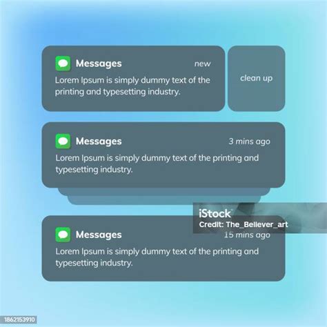 Phone Notification Window Template Smartphone Message Interface On A Light Background Vector