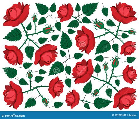 Beautiful Red Roses Background Stock Vector Illustration Of Ornate Celebration 259201580