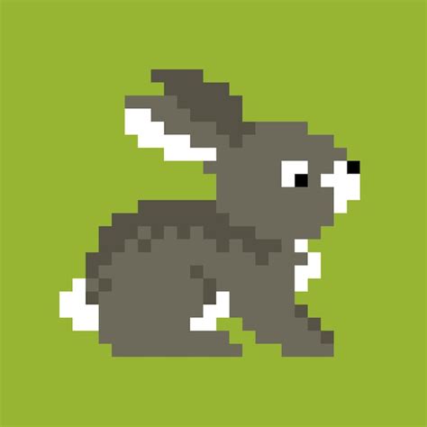 premium vector 8 bit pixel rabbit illustration