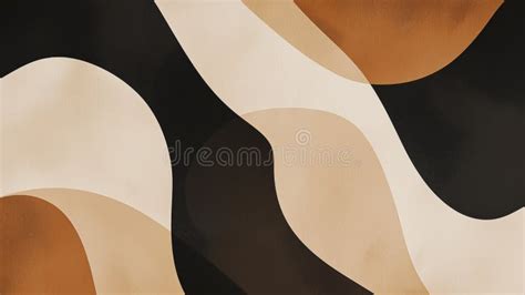 Smooth Undulating Shapes In Various Shades Of Brown And Black Create A Dynamic And Visually
