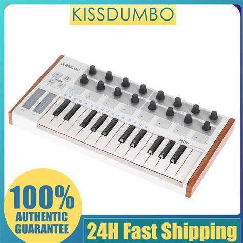 Worlde Ultra Portable Mini Professional 25 Key USB MIDI Drum Pad And Keyboard Controller