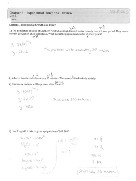 Chapter3exponentialfunctionsreviewsolutions Pdf