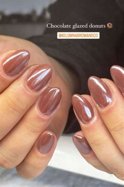 Chocolate Glazed Donut Nails In 2023 Neutral Nails Subtle Nails