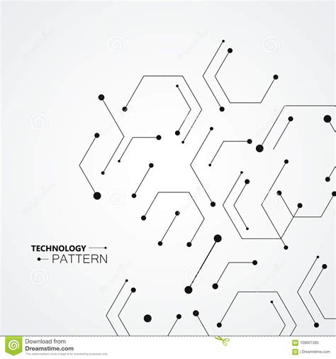 Molecular Structure Pattern Background Vector Technology Design Stock