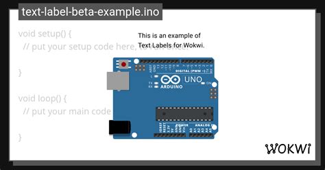Text Label Beta Example Ino Wokwi ESP STM Arduino Simulator