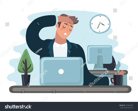 Busy Office Worker Cartoon