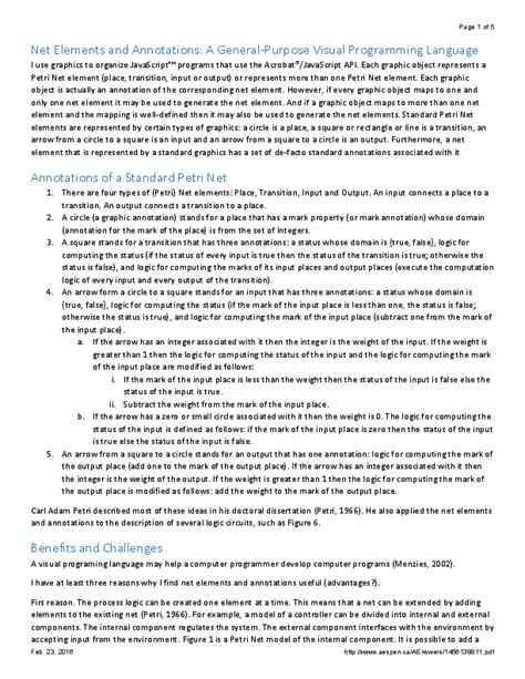 Pdf Net Elements And Annotations A General Purpose Visual
