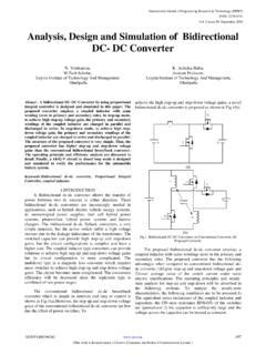 Analysis Design And Simulation Of Bidirectional DC DC Analysis Design And Simulation Of