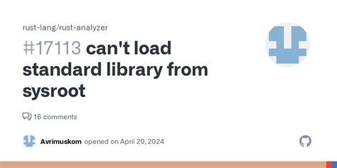Cant Load Standard Library From Sysroot · Issue 17113 · Rust Lang