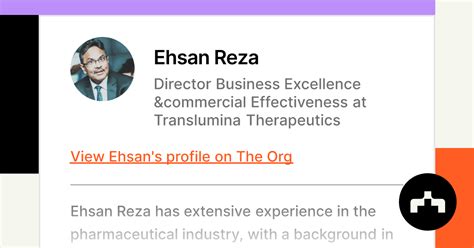 Ehsan Reza Director Business Excellence Andcommercial Effectiveness At