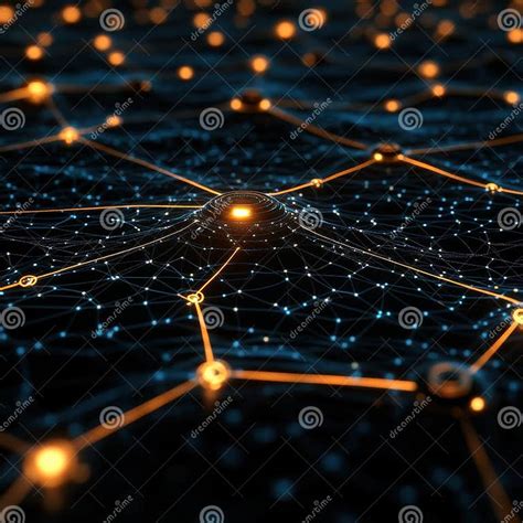 Close Up Of An Abstract Neural Network With Interconnected Glowing Nodes Representing Advanced