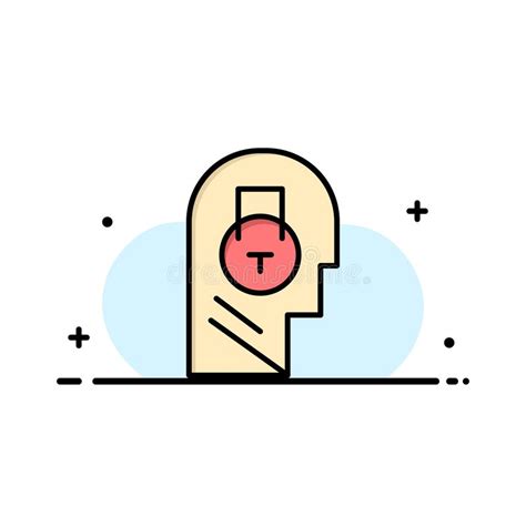 Lock Secure Message Data User Business Flat Line Filled Icon Vector Banner Template Stock