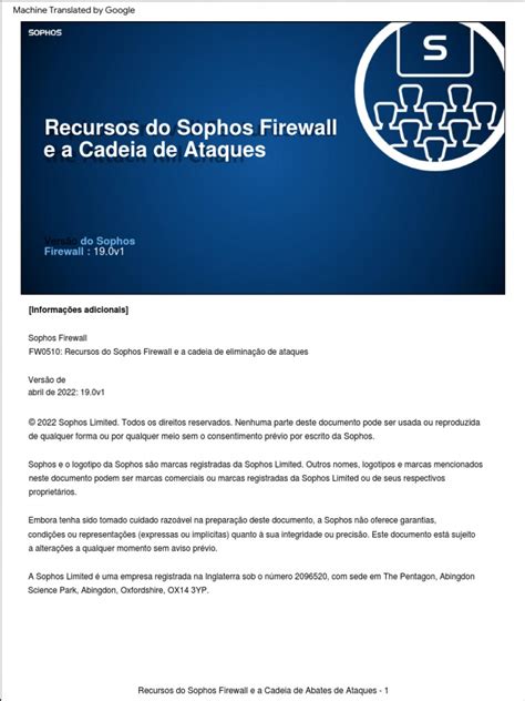 Fw0510 190v1 Sophos Firewall Features And The Attack Kill Chain Port