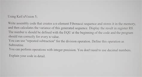 Solved Using Keil Uvision 5 Write Assembly Code That