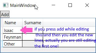 C WPF DataGrid Adding A Row While A Cell Is In Edit Breaks The Edit Close Detection Stack