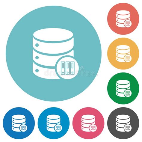 database archive icons on color glossy rectangular menu button stock