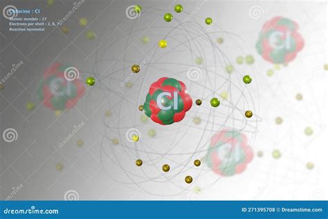 Chlorine Atom Bohr Model Cartoon Vector 267661795