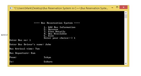 bus reservation system in c free source code sourcecodester