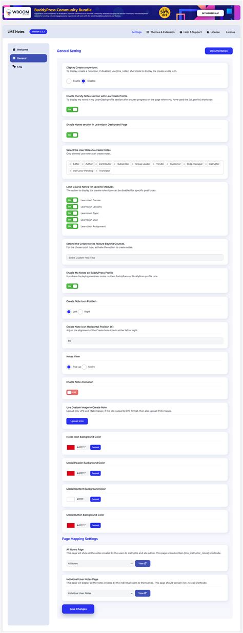 global settings wbcom designs docs