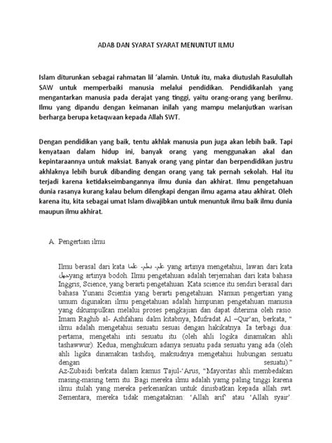 Adab Mencari Ilmu Pdf