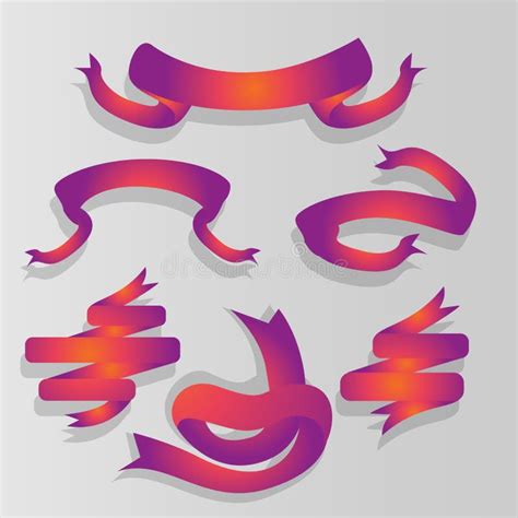 Ribbon Set Six Interface Decoration Elements For Web And Print Stock Ribbon Set Six Interface Decoration Elements For Web And Print Stock