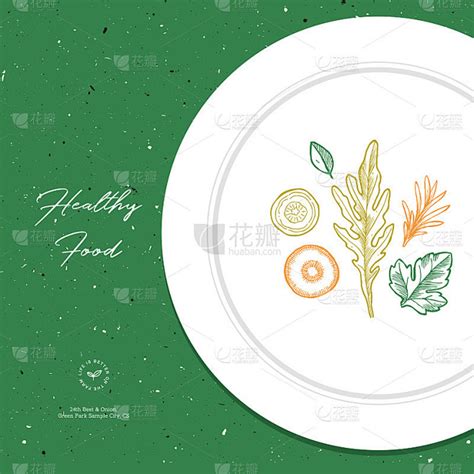 饮食餐盘说明。减肥设计模板。矢量图