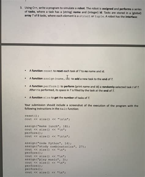 Solved Using C Write A Program To Simulate A Robot Chegg