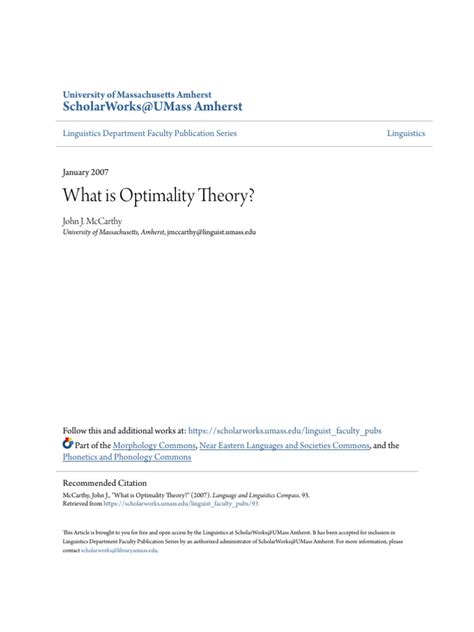 What Is Optimality Theory Pdf Syllable Human Communication