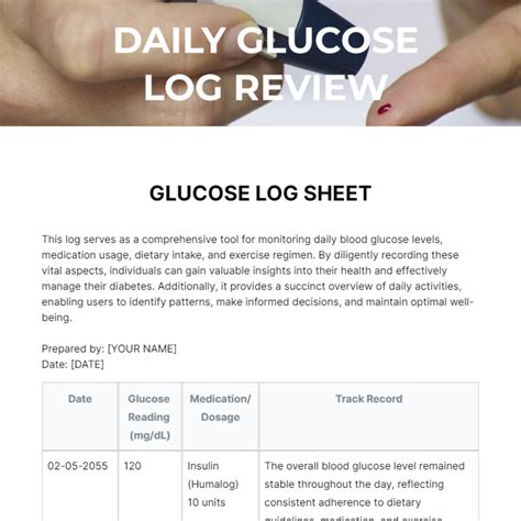 Free Blood Sugar Log Templates Editable And Printable